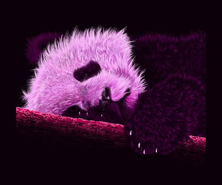 Neon Panda Drawing by Amanda Lynn | Saatchi Art