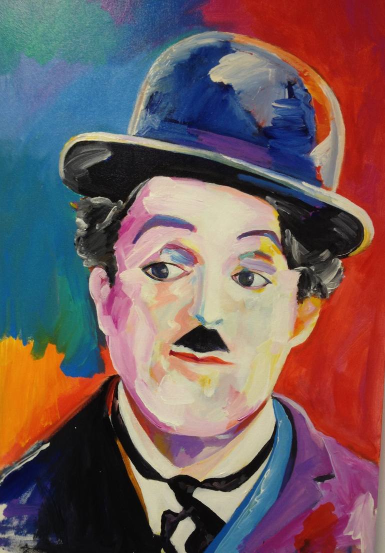 Charlie Chaplin Painting by Mark Steiner | Saatchi Art