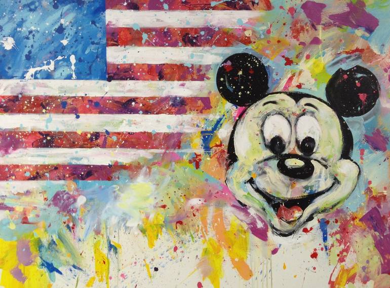 red white & mickey! Painting by Mark Steiner | Saatchi Art