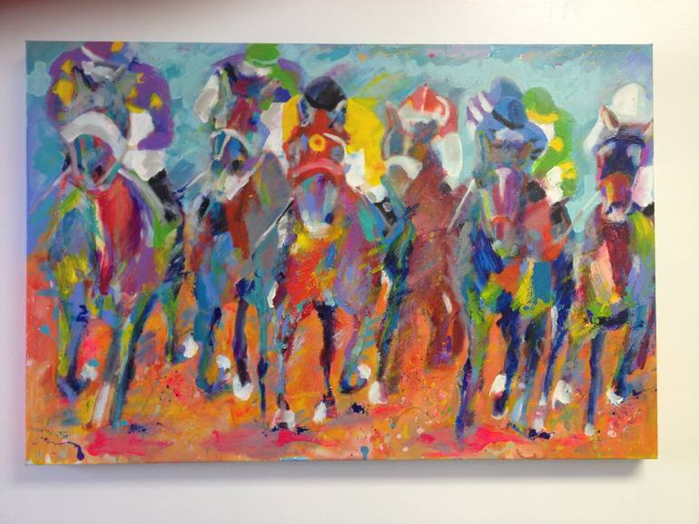 Race Day SOLD Painting by Mark Steiner | Saatchi Art