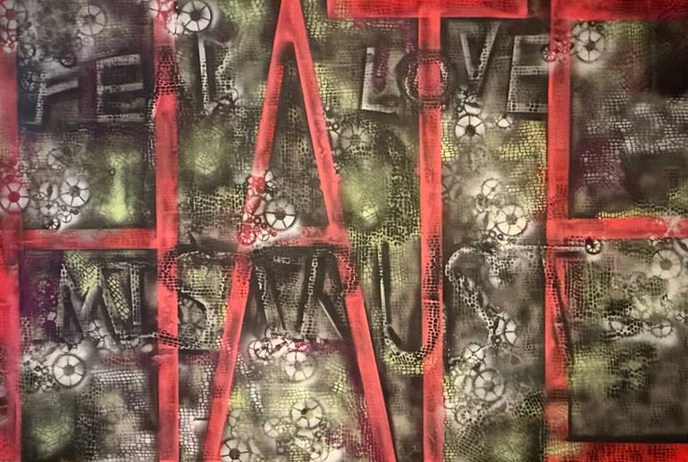 HATE Painting by J William Widdowson | Saatchi Art