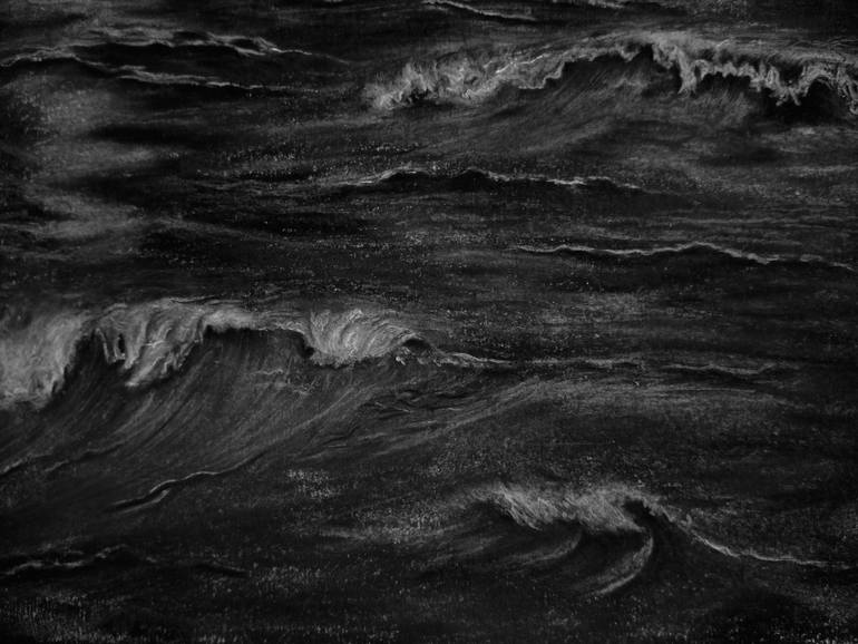 Fierce Waves Drawing by Syella Herwanto | Saatchi Art