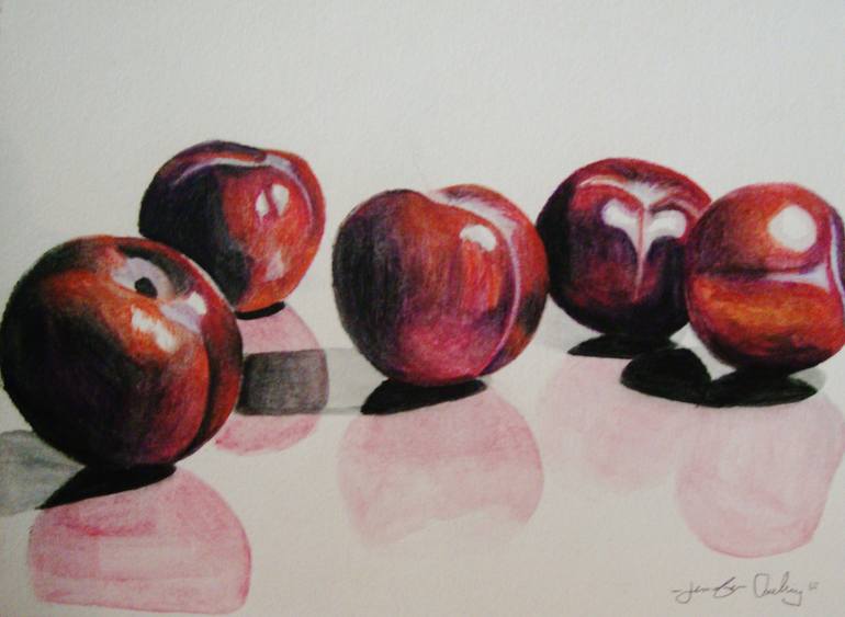 Plums Painting by Jennifer Doehring | Saatchi Art