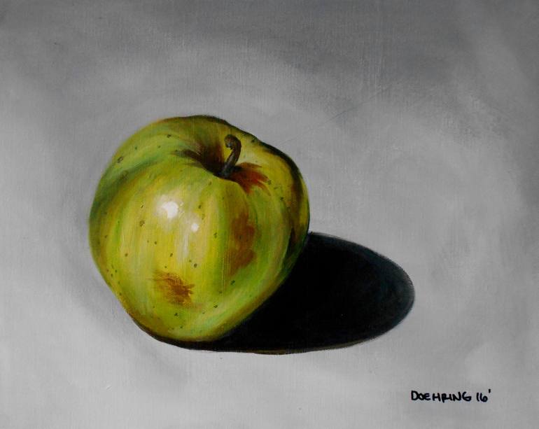 Green Apple Painting by Jennifer Doehring | Saatchi Art
