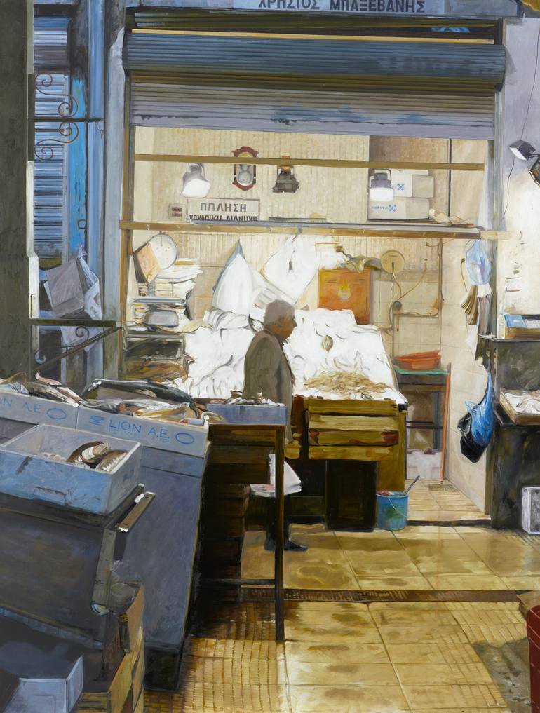 Modiano Market IV Painting by Rosalyn Bodycomb | Saatchi Art