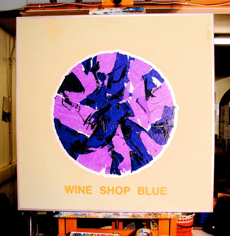 Wine Shop Blue Painting by Geoff Lowe | Saatchi Art