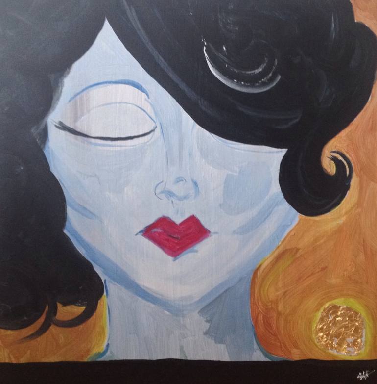 Blue Lady Painting by Hyatt A | Saatchi Art