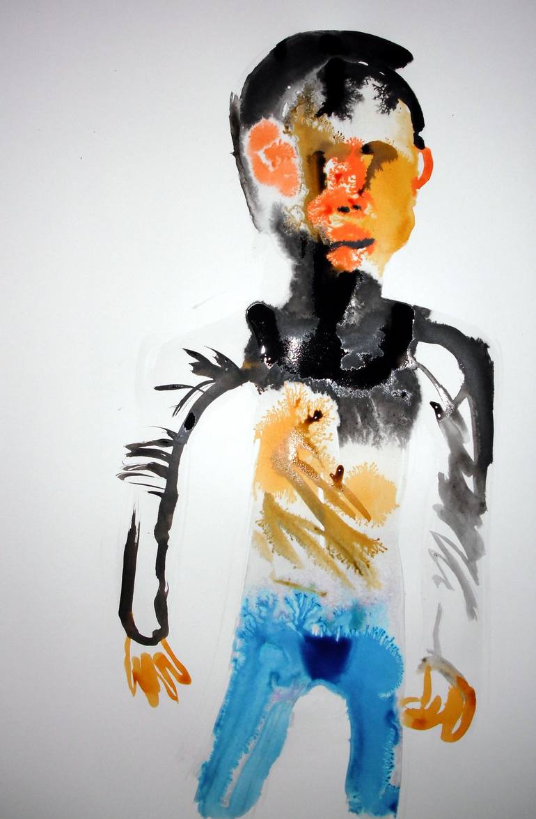 John Shed turning, sunlight behind Drawing by Mark Rathmell | Saatchi Art