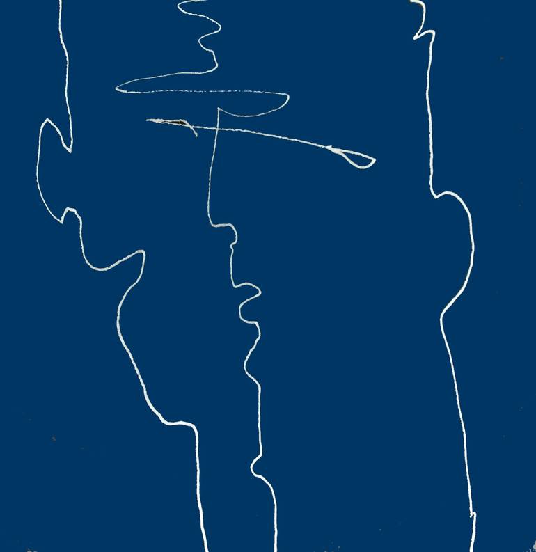 Blue Head 1 Drawing by Mark Rathmell | Saatchi Art