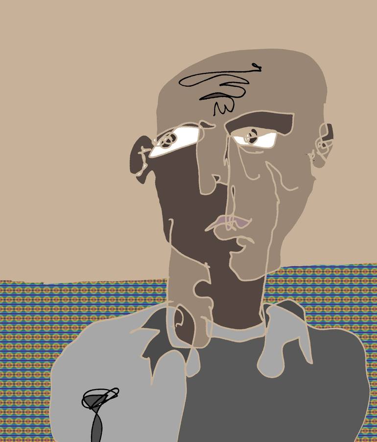 Brown head, brown background Painting by Mark Rathmell | Saatchi Art