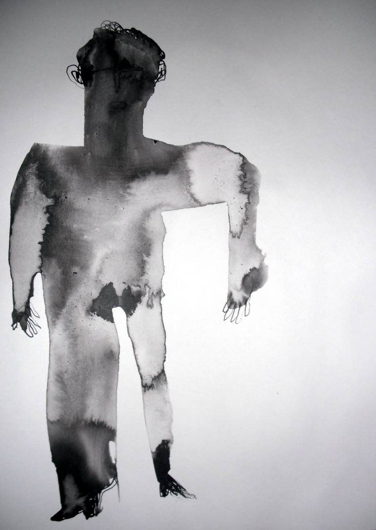 Figure, left arm raised Painting by Mark Rathmell | Saatchi Art