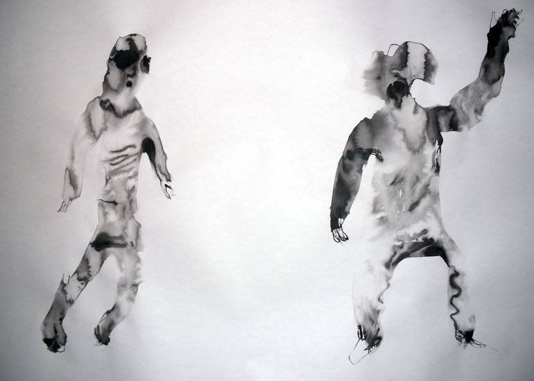 Two figures Painting by Mark Rathmell | Saatchi Art
