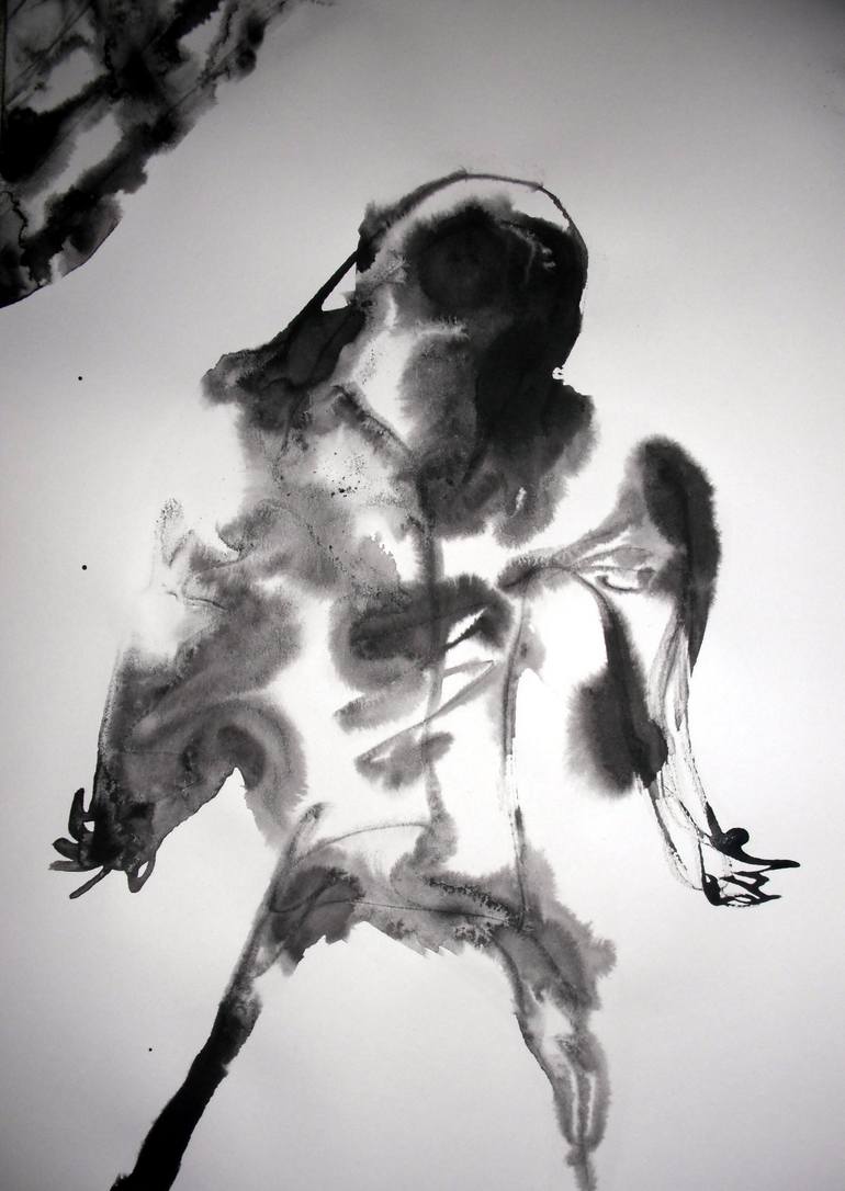 Rioter seen from perspective of CCTV camera Drawing by Mark Rathmell ...