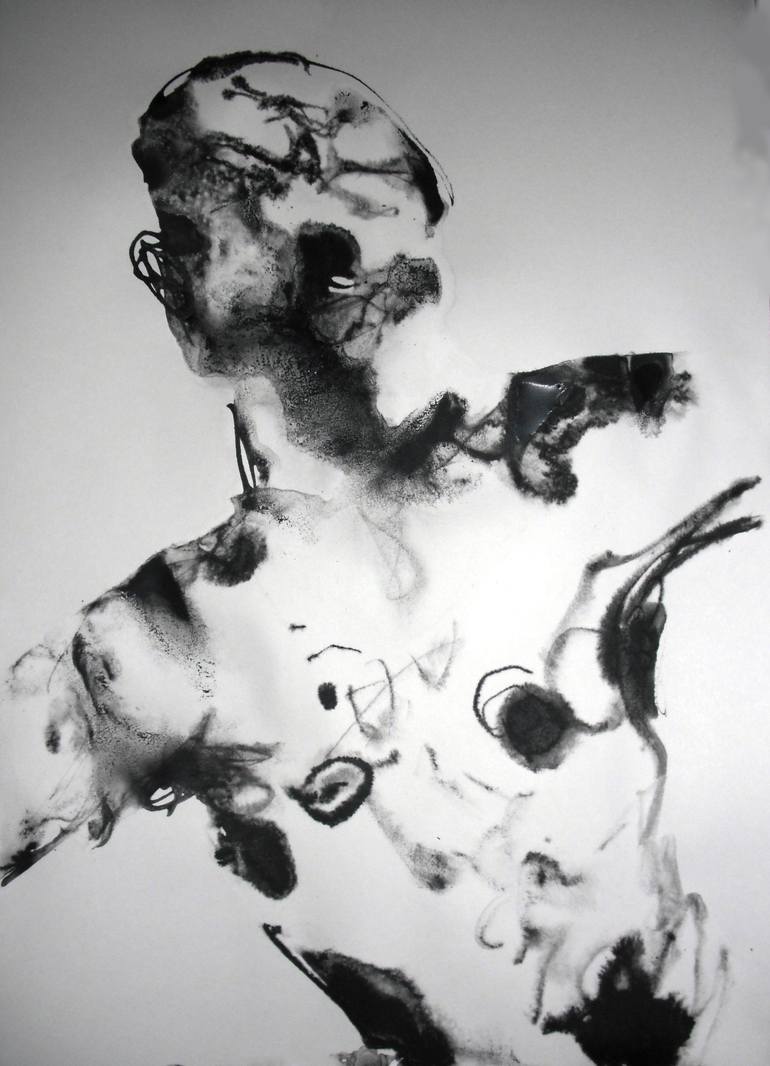 Figure throwing Drawing by Mark Rathmell | Saatchi Art