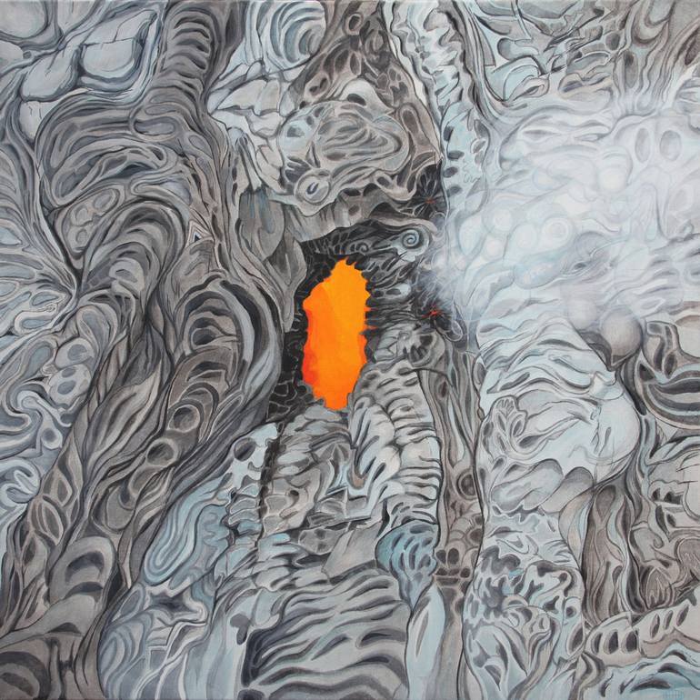 Lava tube Painting by Hansheiri Haas | Saatchi Art