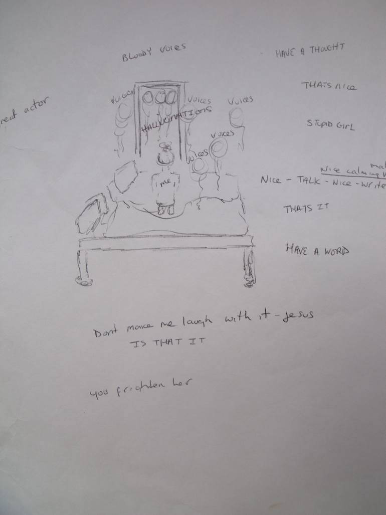 Voices and Hallucination Drawing by Sharon Skipper | Saatchi Art