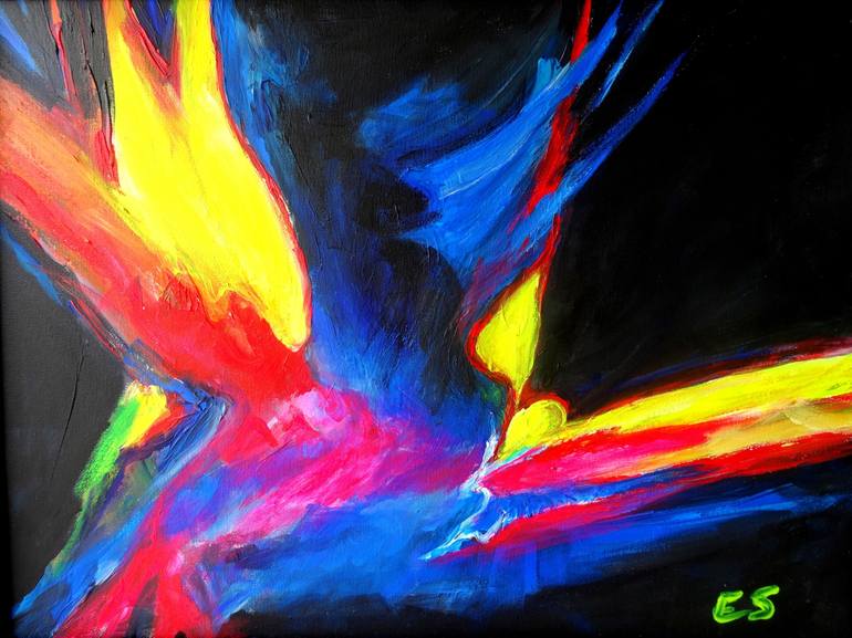 Bird of Paradise Abstract Painting by Eric M Schiabor | Saatchi Art