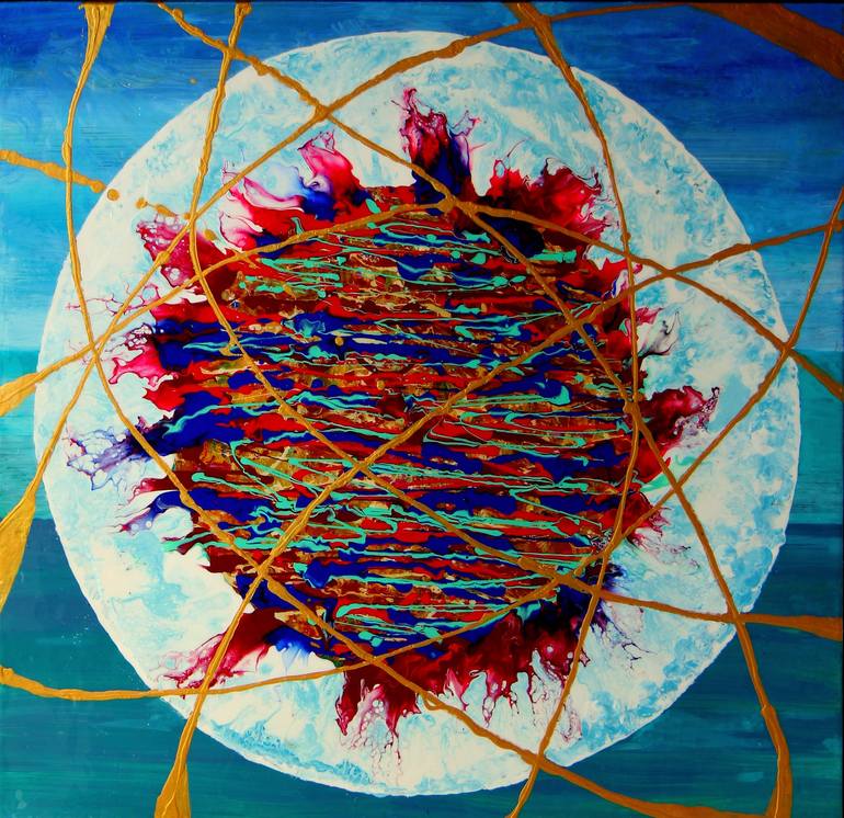 Earth to Connect Painting by maria mcclafferty | Saatchi Art