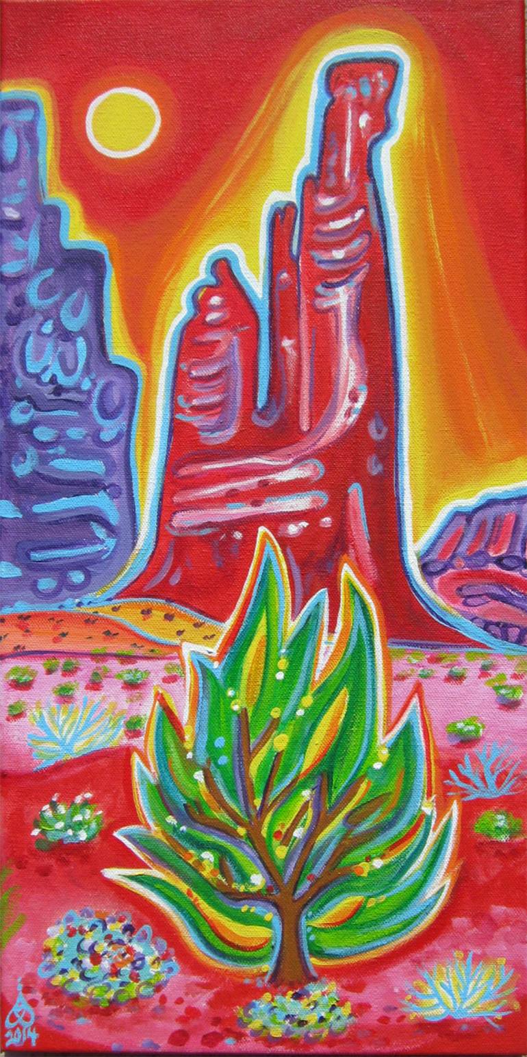 Red Tower Painting by Rachel Houseman | Saatchi Art