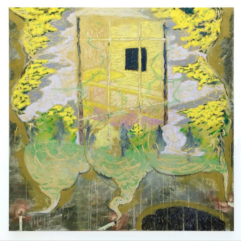 A Little Chat By The Mimosa Painting by Max Gimson | Saatchi Art