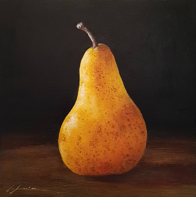 Big pear Painting by Isabel Ferreira | Saatchi Art