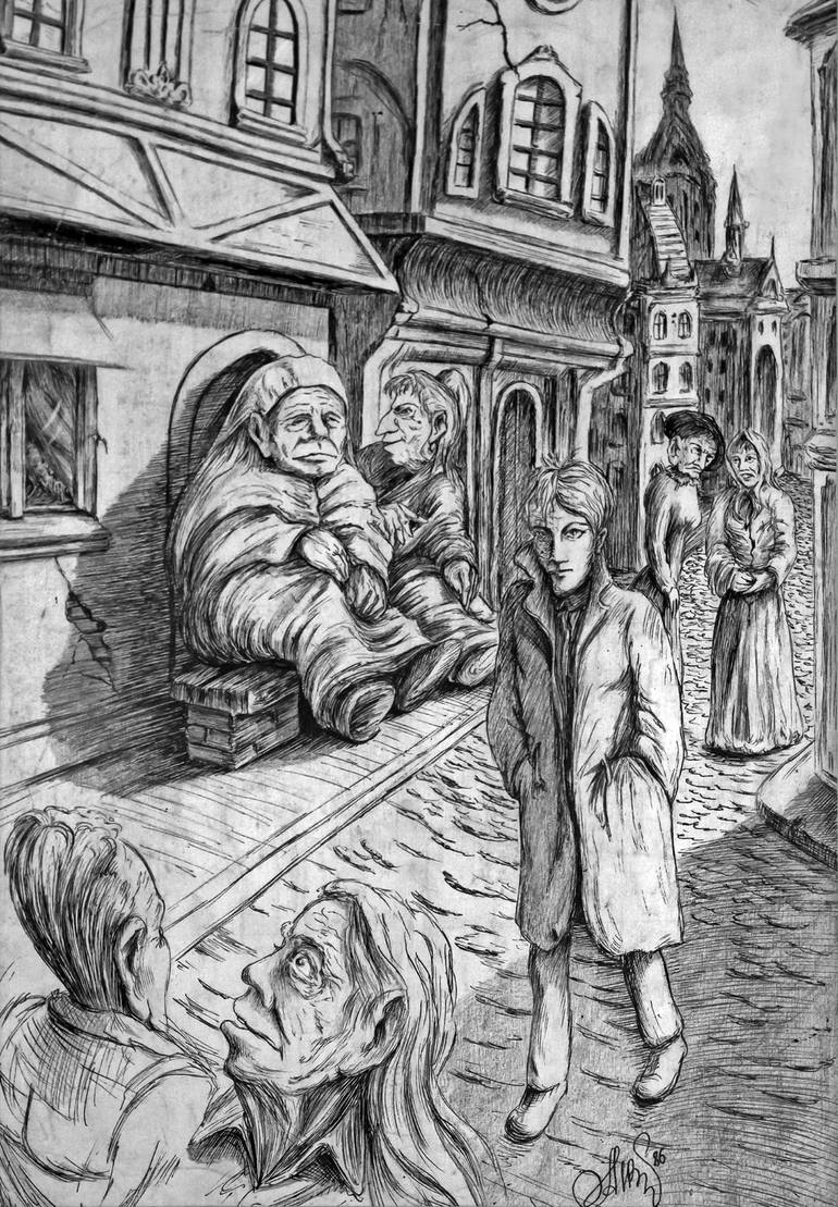 Tittle-tattle Drawing by Volodymyr Nedilko | Saatchi Art