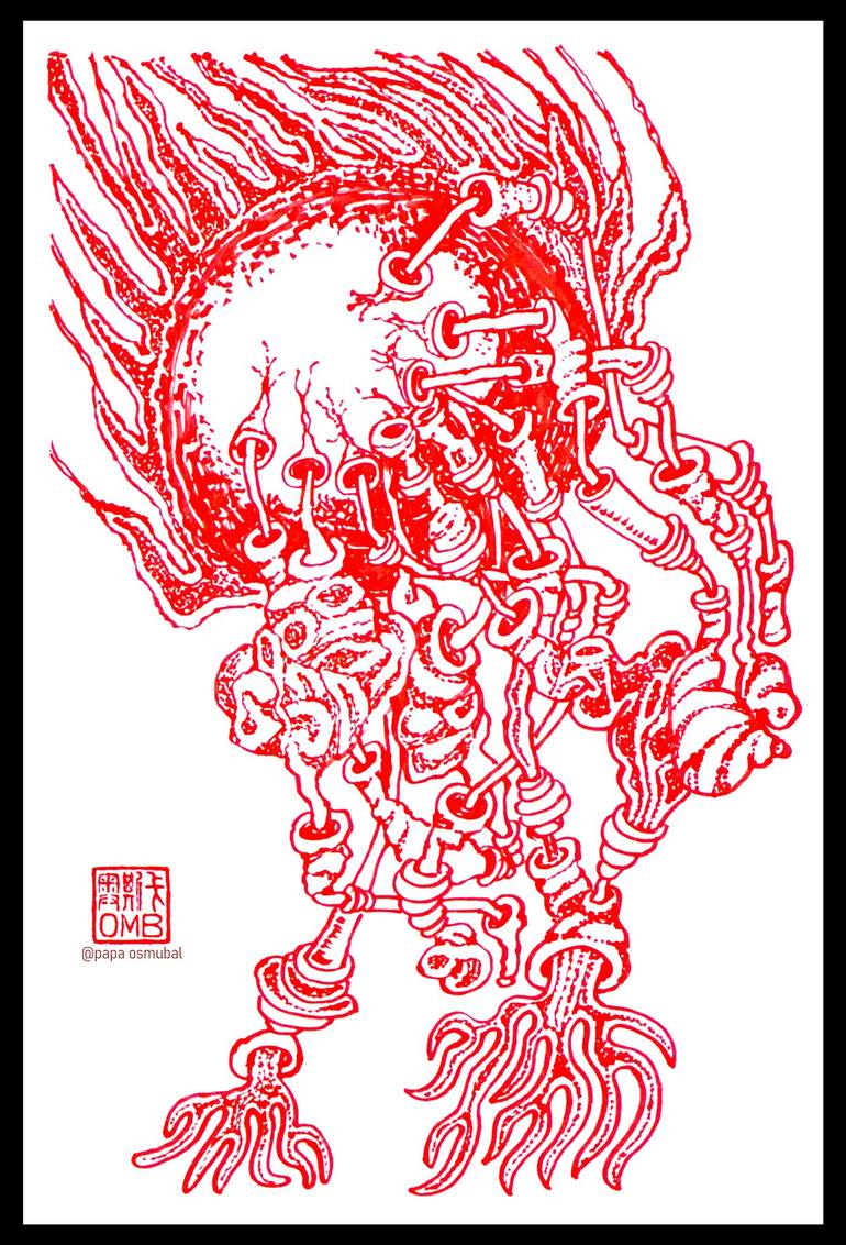 Meteor- Initial work (surreal doodle) Drawing by Oscar Munoz Balajadia Papa Osmubal | Saatchi Art