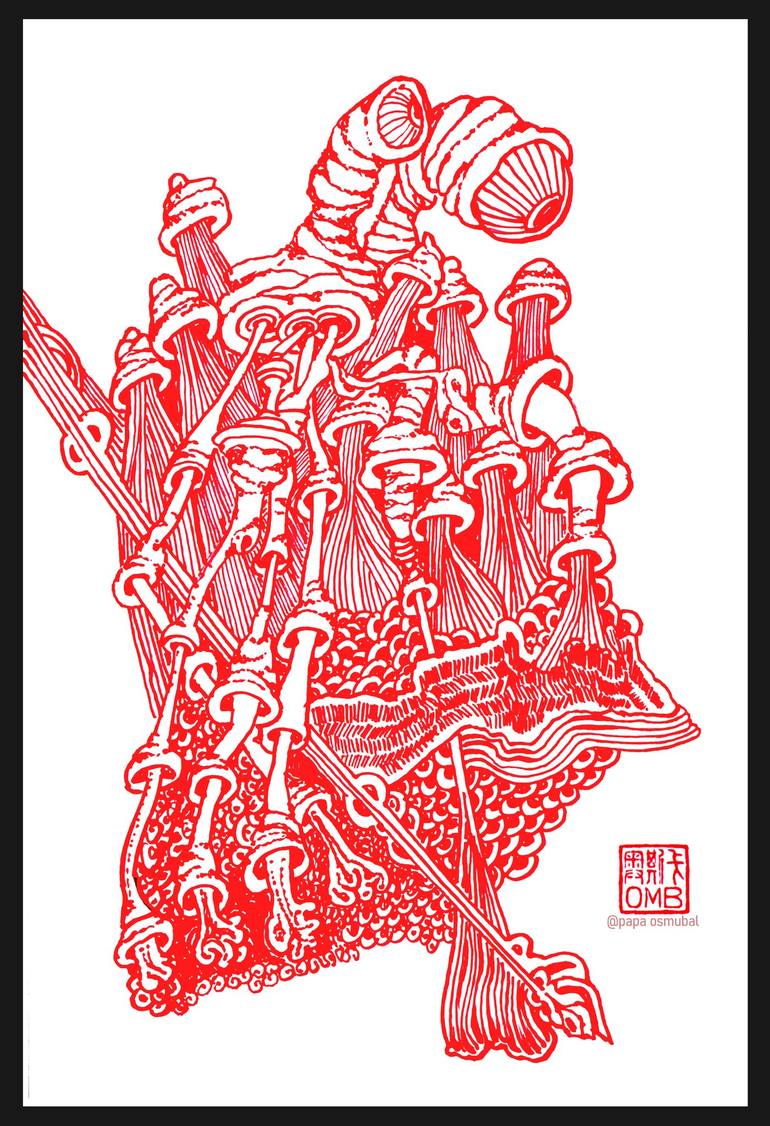 Atlantis- Initial Work (surreal doodle) Drawing by Oscar Munoz Balajadia Papa Osmubal | Saatchi Art