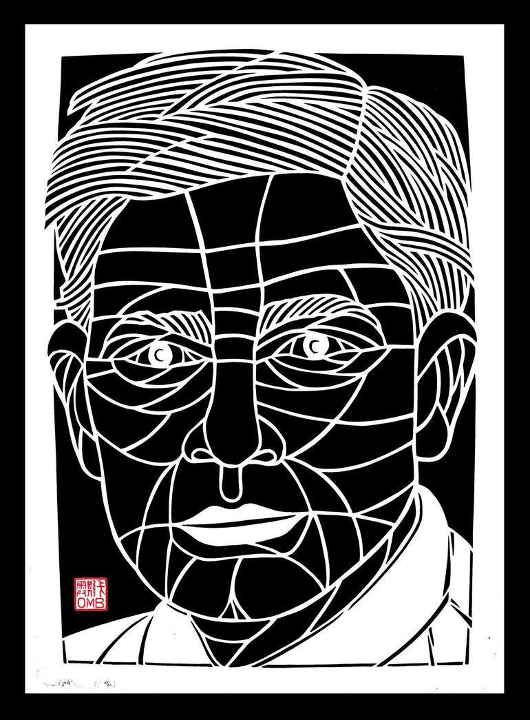 Joyce Kilmer- American poet (handmade paper cutting) Sculpture by Oscar ...