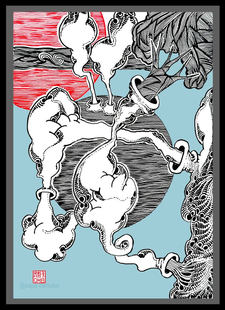 Producing the wind (version 1) Drawing by Oscar Munoz Balajadia -- Papa Osmubal | Saatchi Art