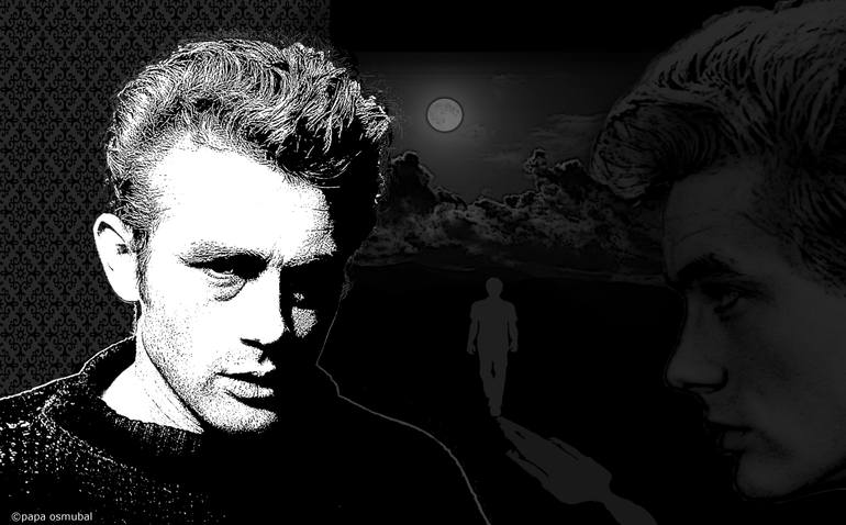 James Dean Collage by Oscar Munoz Balajadia Papa Osmubal | Saatchi Art