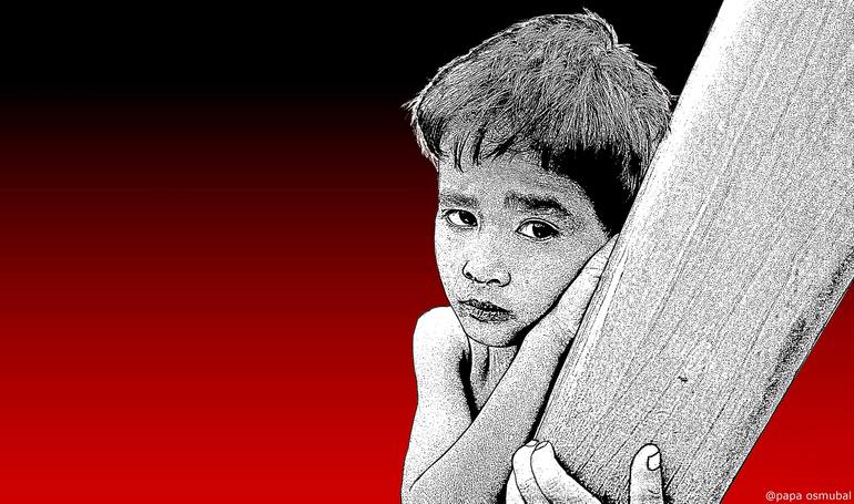 Lonely Child Drawing by Oscar Munoz Balajadia -- Papa Osmubal | Saatchi Art