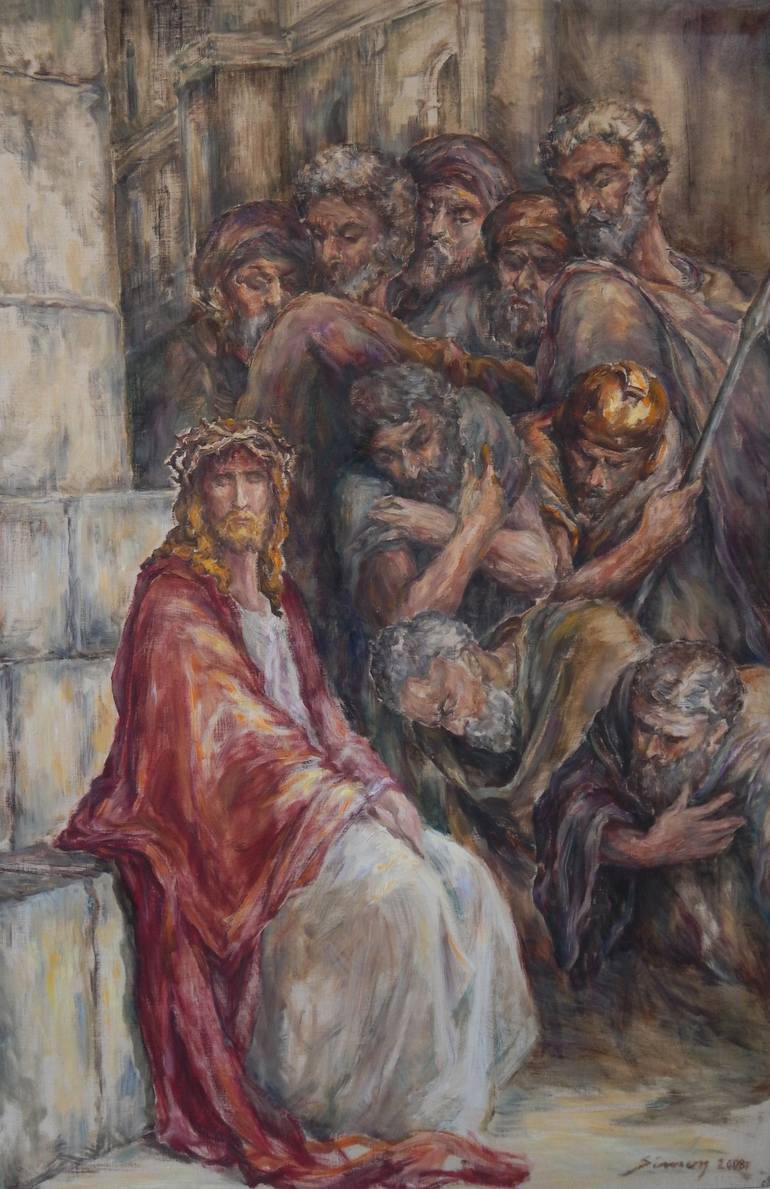 Jesus getting mocked Painting by SinišA Simon | Saatchi Art
