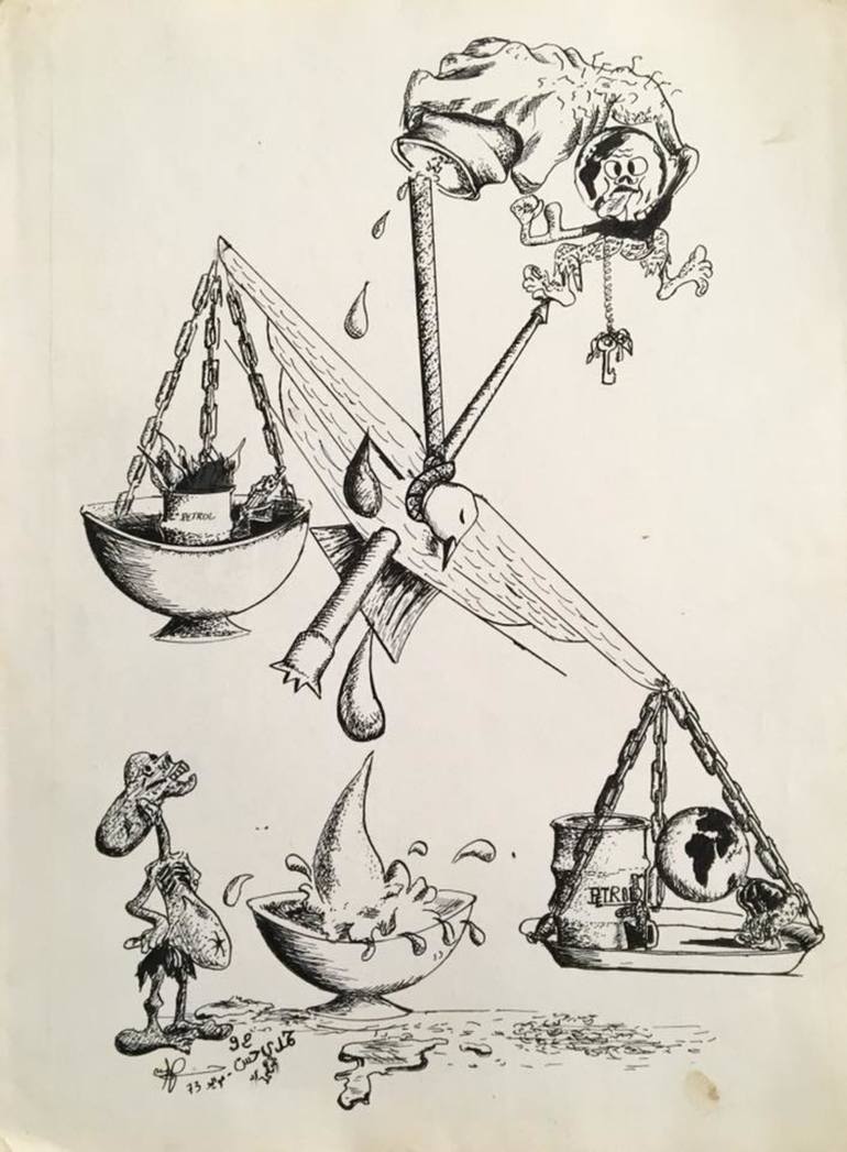 Pitrol Drawing by Hassan Hamdi | Saatchi Art