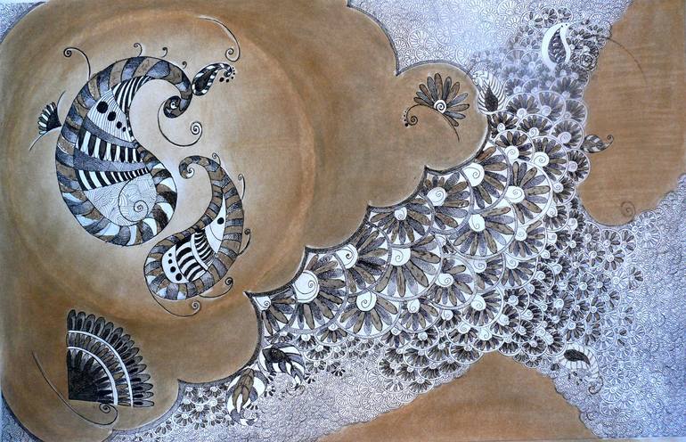 Turmoil Drawing by Afsheen Nasir | Saatchi Art