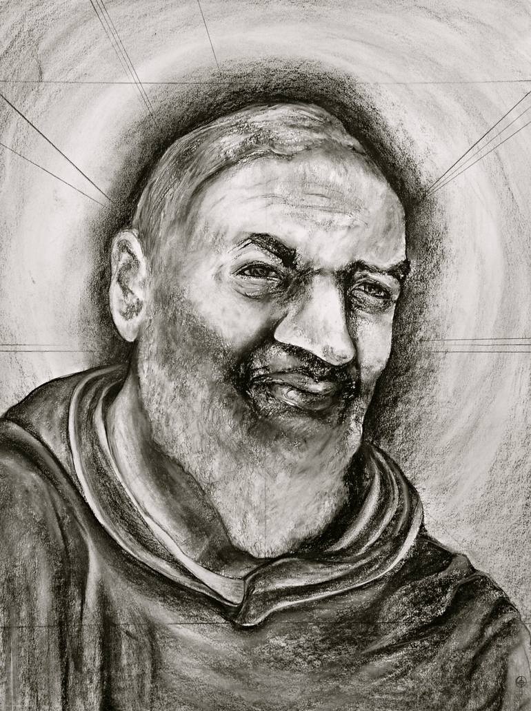 Padre Pio Drawing by Cydney French | Saatchi Art