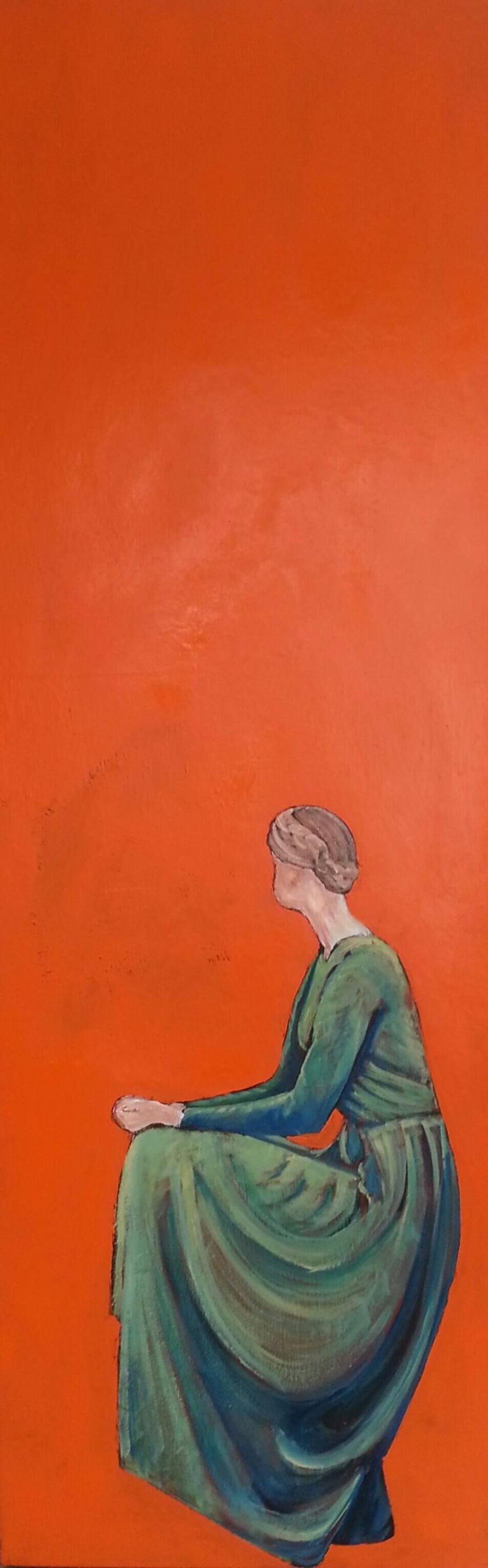 Woman on Orange Painting by Bryce Brown | Saatchi Art