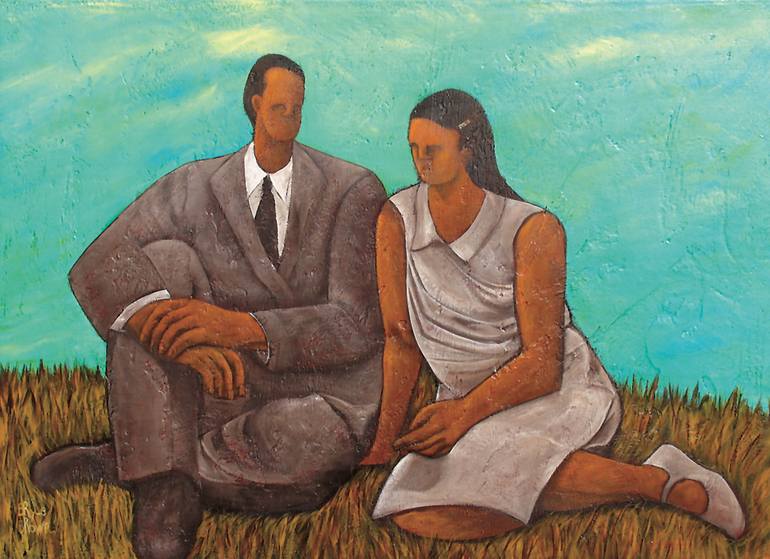 Couple on a knoll Painting by Bryce Brown | Saatchi Art