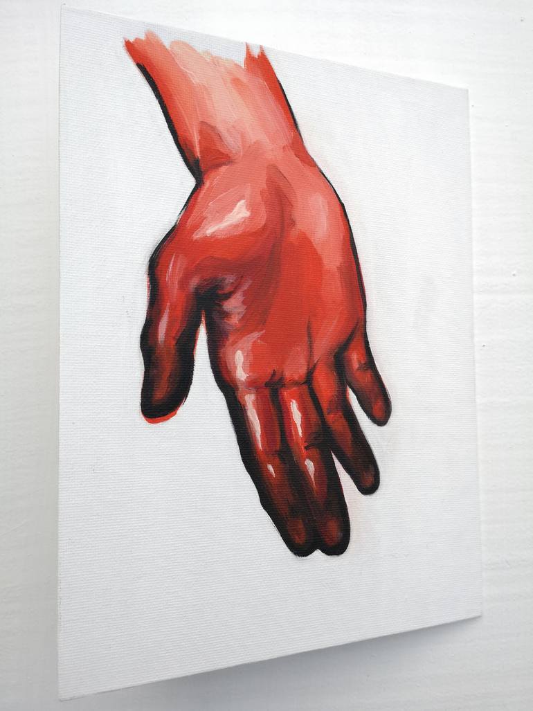 Red hand ll. Painting by Rita Zsova | Saatchi Art
