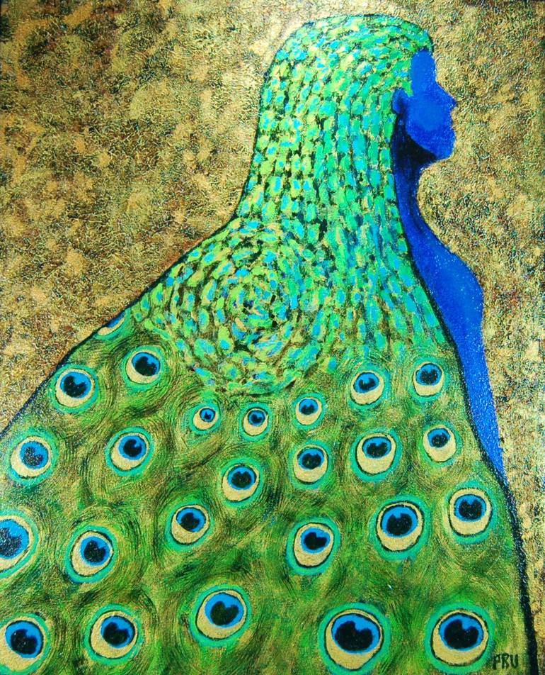 PEACOCK PRINCESS Painting by Ron Pruett | Saatchi Art