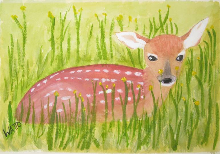 New Arrival in the park Painting by David Watson | Saatchi Art