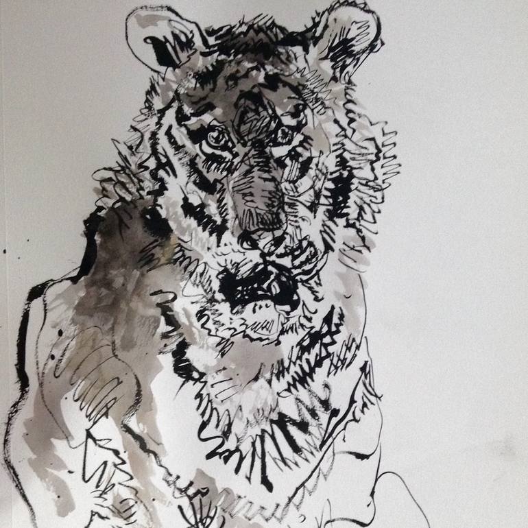 Tiger Study Drawing by Gary Mayer | Saatchi Art