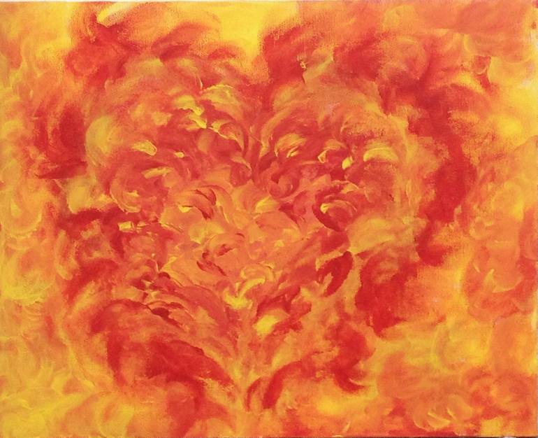 Sun Flames Painting by I P | Saatchi Art