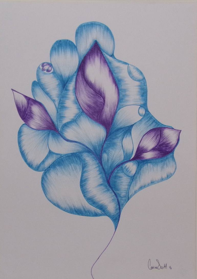 Purple Flower Drawing by Corrine Scott | Saatchi Art