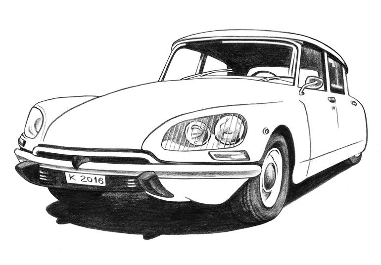Citroën DS Drawing by Kadhum Ali | Saatchi Art