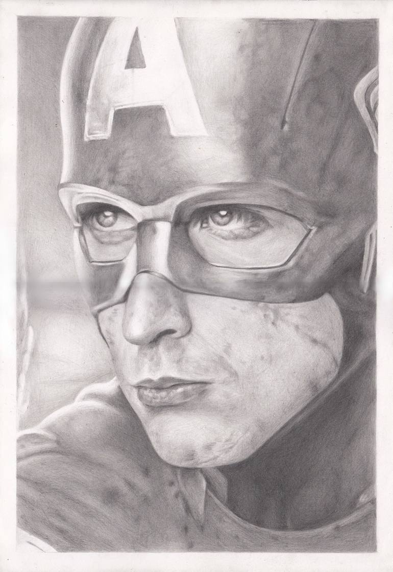 Captain America Drawing Drawing by Dhany Matsumoto | Saatchi Art
