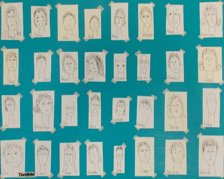 People, Left Handed Painting by TIEABOW ART | Saatchi Art