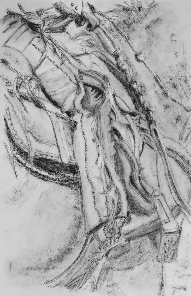 Chaparrera charra (Charro Chaps) Drawing by Juan Velez | Saatchi Art