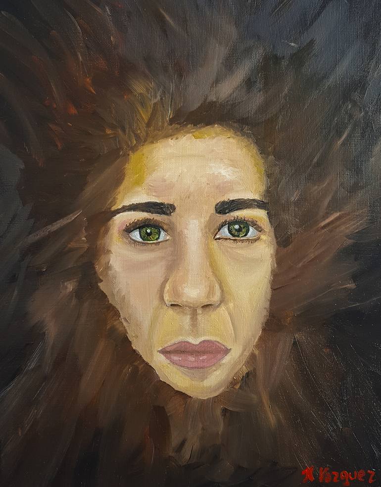 Self Portrait: A Blur Painting by Kat Vazquez | Saatchi Art
