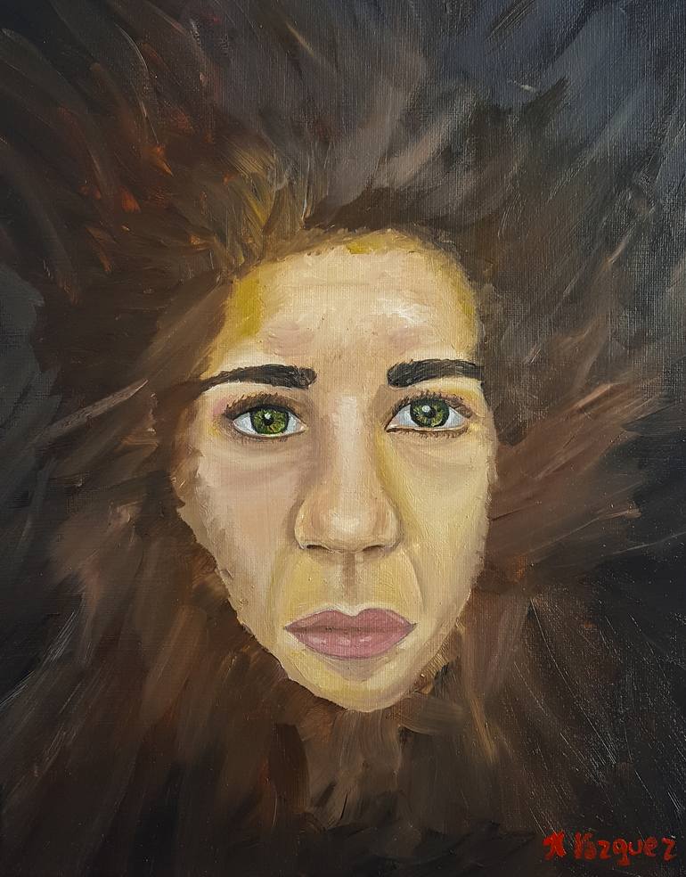 Self Portrait: A Blur Painting by Kat Vazquez | Saatchi Art